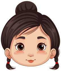 Cute asian girl cartoon character Royalty Free Vector Image