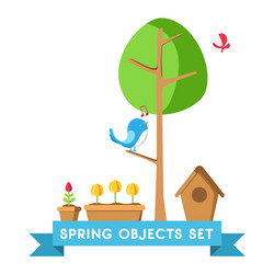 Spring daylight saving time banner in cartoon Vector Image