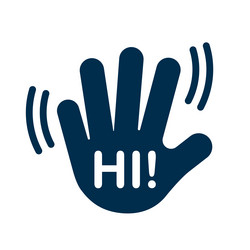 Outline cartoon hand waving gesture saying hi Vector Image