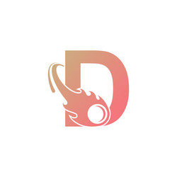 Letter e is passed by a falling meteor icon Vector Image