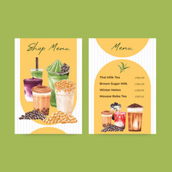 Cartoon with bubble tea ingredients Royalty Free Vector