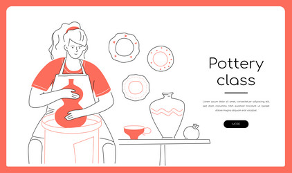 Set logo layouts for art studio pottery Royalty Free Vector