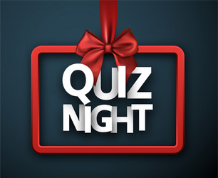Quiz night poster with colorful brush strokes Vector Image