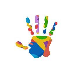 Autism colored hands Royalty Free Vector Image