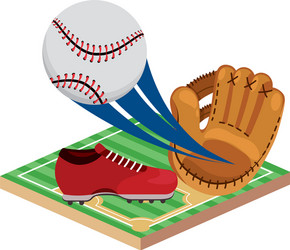 Baseball equipment cartoon Royalty Free Vector Image