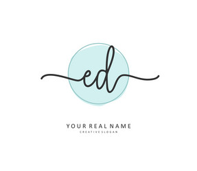 Ed initial letter handwriting and signature logo Vector Image
