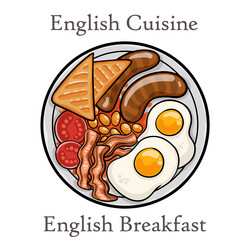 Full english breakfast with bacon sausage egg Vector Image
