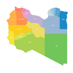 Libya political map of administrative divisions Vector Image