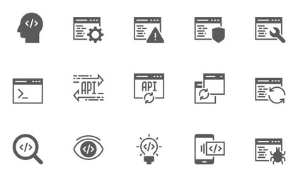 Saas simple concept icons set contains Royalty Free Vector