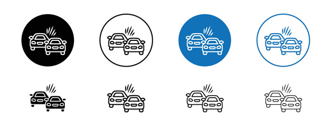 Car crash icon set vehicle collision aftermath Vector Image