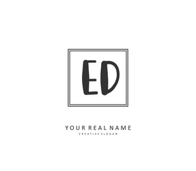 Ed initial letter handwriting and signature logo Vector Image