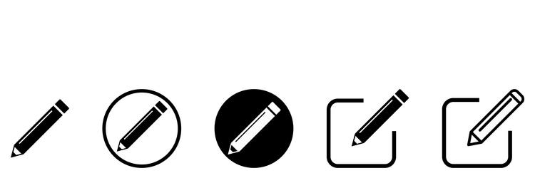 Edit pen icons isolated on white Royalty Free Vector Image