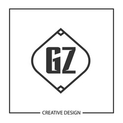 Initial letter gz logo template design Royalty Free Vector