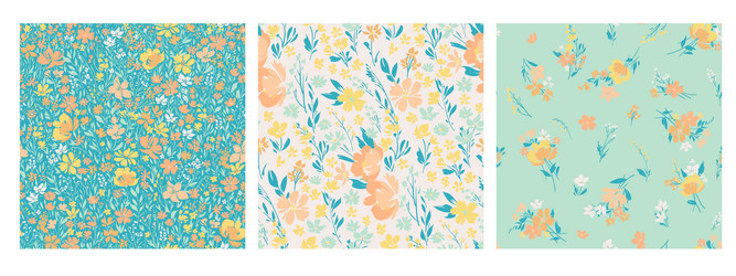 Collection of abstract seamless colorful patterns Vector Image