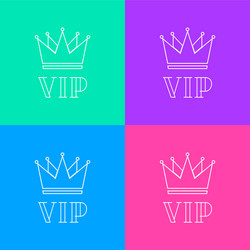Gold vip logo in line style vip members only Vector Image