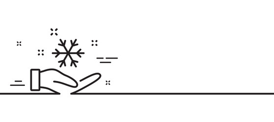 Freezing hand line icon ac cold temperature sign Vector Image