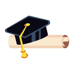 Graduation diploma roll education Royalty Free Vector Image