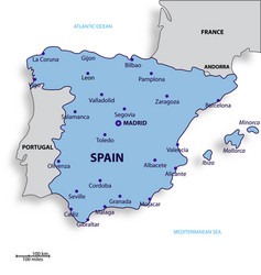 Detailed map of spain with all regions and ai Vector Image