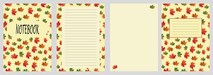 Notebook template with lined page and frame Vector Image