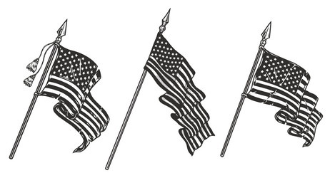 Monochrome american flag template Royalty Free Vector Image
