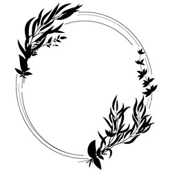 Aesthetic floral frame cute round border for card Vector Image