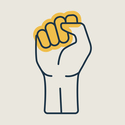 Punch raised up clenched fist icon Royalty Free Vector Image