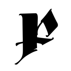 Letter f in gothic style alphabet the symbol Vector Image