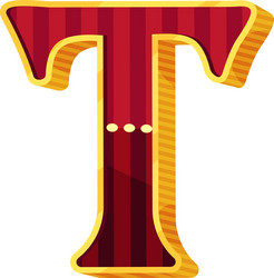 Letter r in circus style Royalty Free Vector Image