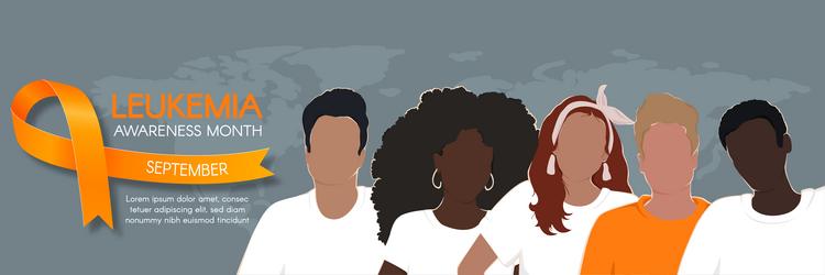 Leukemia awareness month banner flat Royalty Free Vector