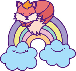 Rainbow Fox Vector Images (over 490)