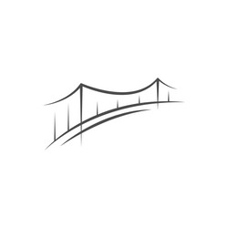 Giant bridge over river continuous one line Vector Image