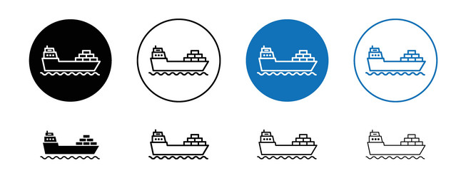 Ship icon set cruise cargo container symbol Vector Image