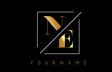 Ne letter logo with cutted and intersected design Vector Image