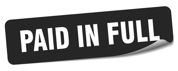 Paid in full sticker label Royalty Free Vector Image
