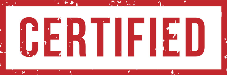 Grunge red certified copy word rubber square seal Vector Image