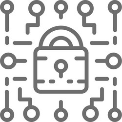 Security shield icon outline code lock Royalty Free Vector