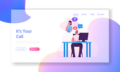 Call Center Landing Page Vector Images (over 760)