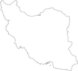 Iran map outline line linear black Royalty Free Vector Image