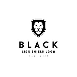 Security protect shield with lion face logo design