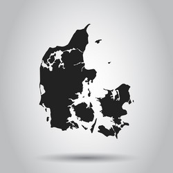 Denmark map icon background Royalty Free Vector Image