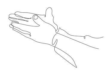 Female hands line art the contours of human Vector Image