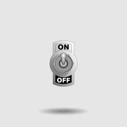 Electric switch buttons on off position 3d Vector Image
