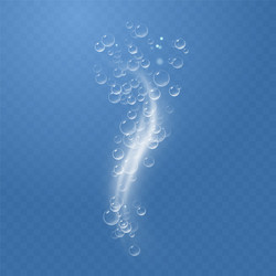 Realistic sparkling air bubbles in water Vector Image
