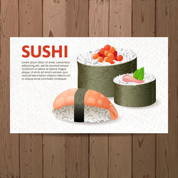 Sushi types Royalty Free Vector Image - VectorStock