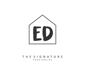 Ed initial letter handwriting and signature logo Vector Image