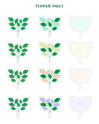Minimal leaf stickers bullet journal Royalty Free Vector
