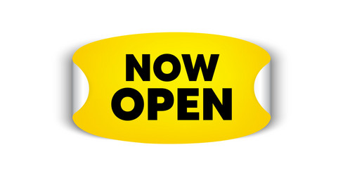 Now open tag promotion new business sign 3d Vector Image