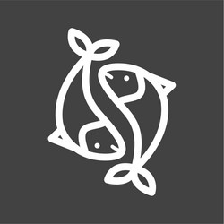 Zodiac sign pisces logo Royalty Free Vector Image