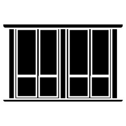 Square window silhouette for house isolated on Vector Image