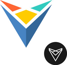 Simple colorful illuminated delta triangle logo Vector Image